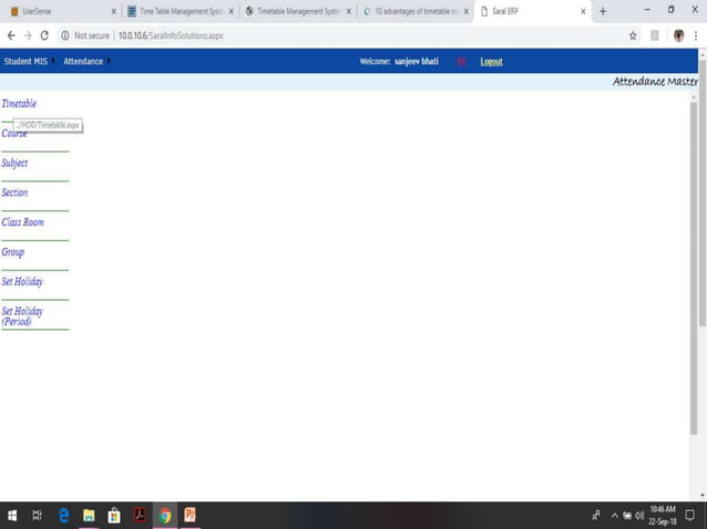 Time table management system | PPTX | Computing | Technology & Computing