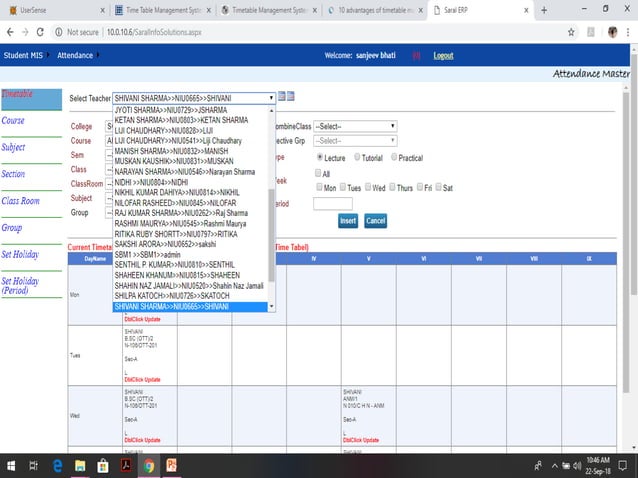 Time table management system | PPTX | Computing | Technology & Computing