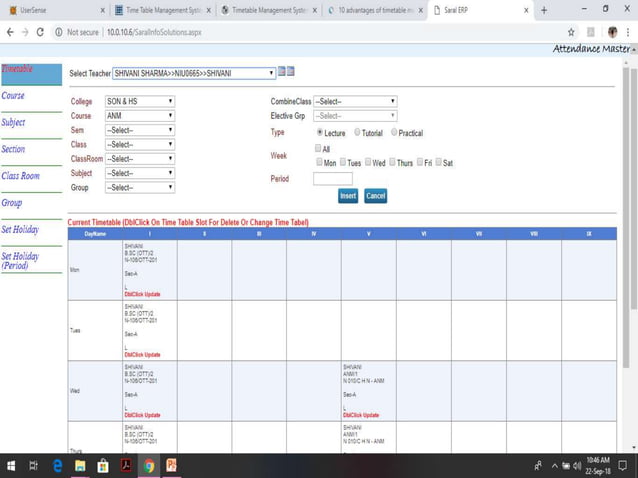 Time Table Management System Pptx Computing Technology And Computing 0370