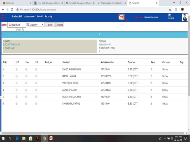 Time Table Management System Pptx Computing Technology And Computing 6703
