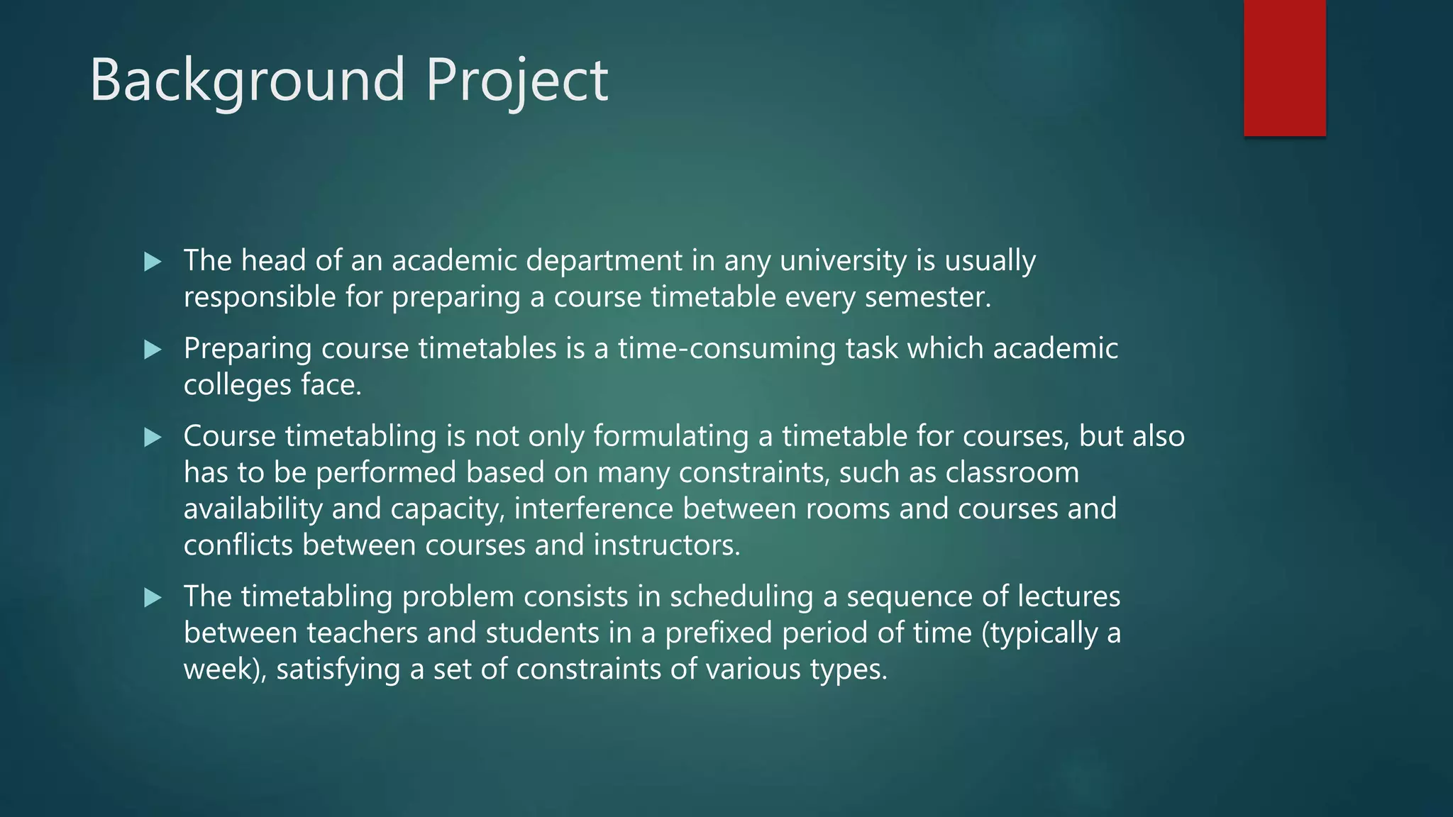 Timetable management system(chapter 3) | PPTX