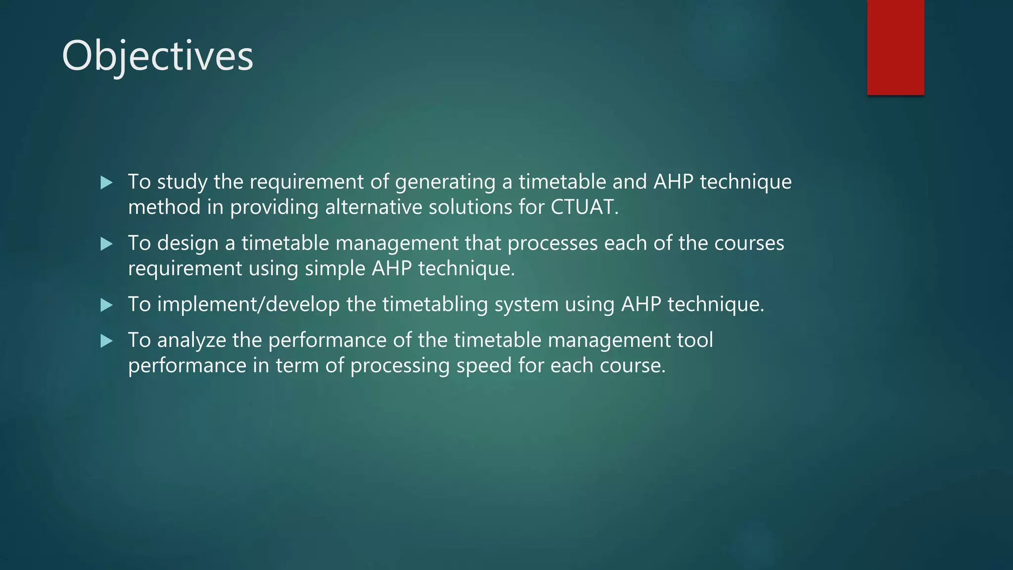 Timetable management system(chapter 3) | PPTX