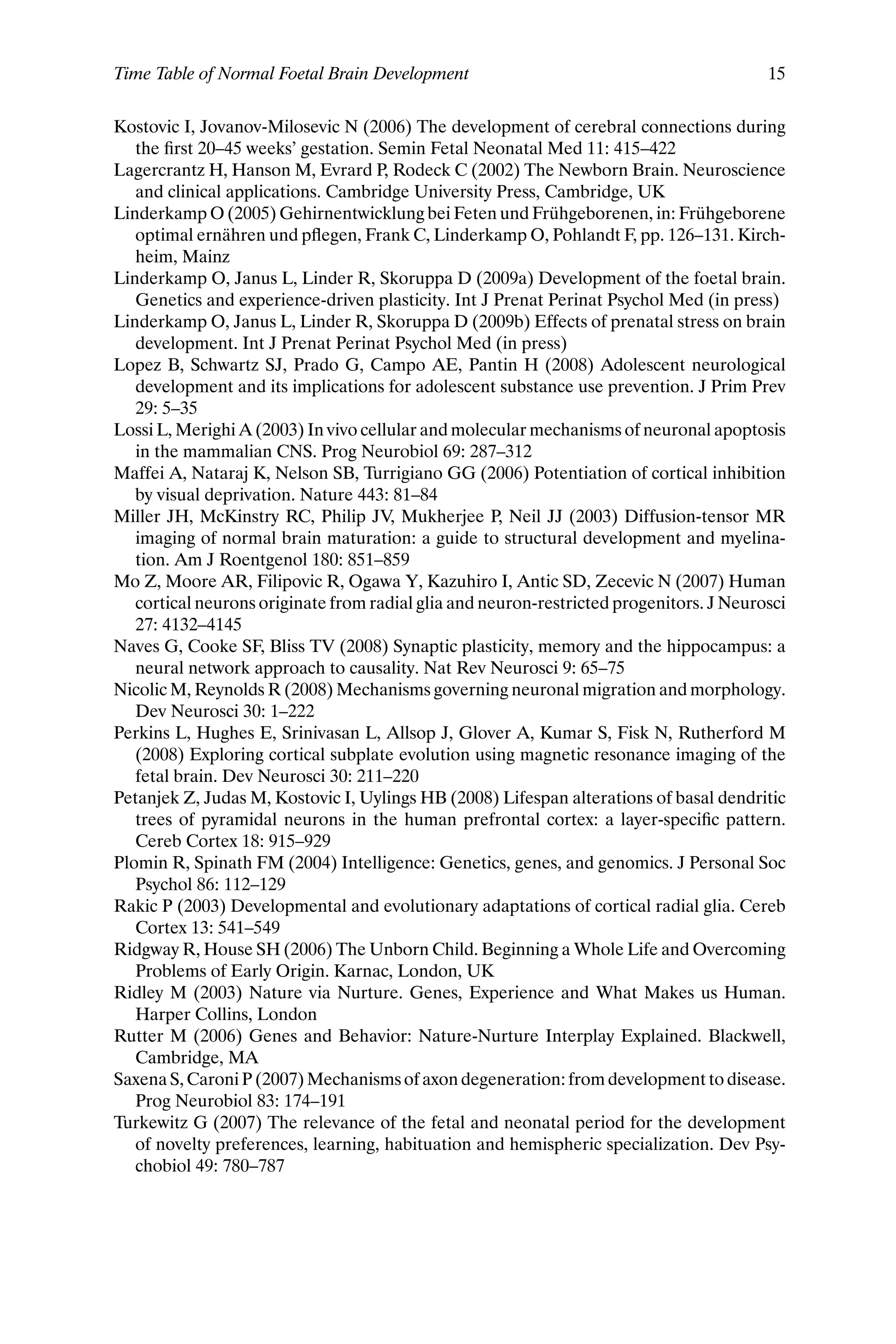 Time table of normal foetal brain development | PDF