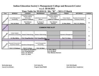 Time table pg ii (1) | XLSX