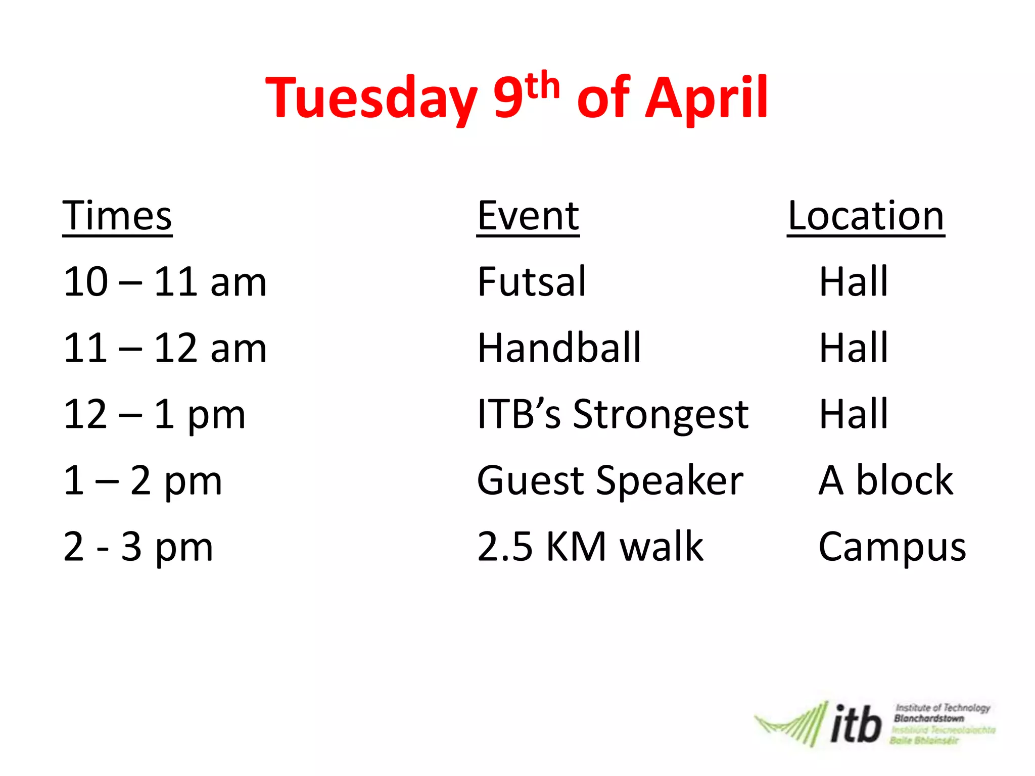 Timetable presentation | PPTX