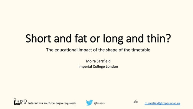 The Shape of the Timetable | PPTX