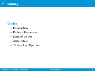Automated University Timetabling | PPT