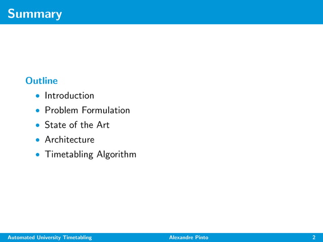 Automated University Timetabling Ppt