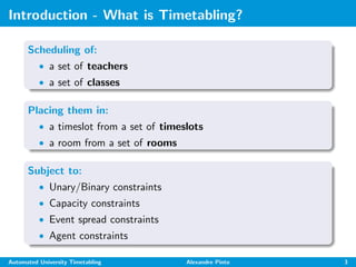 Automated University Timetabling | PPT