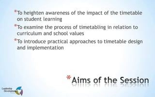 Timetabling sessions 1 and 2 february neartu2012 | PPT