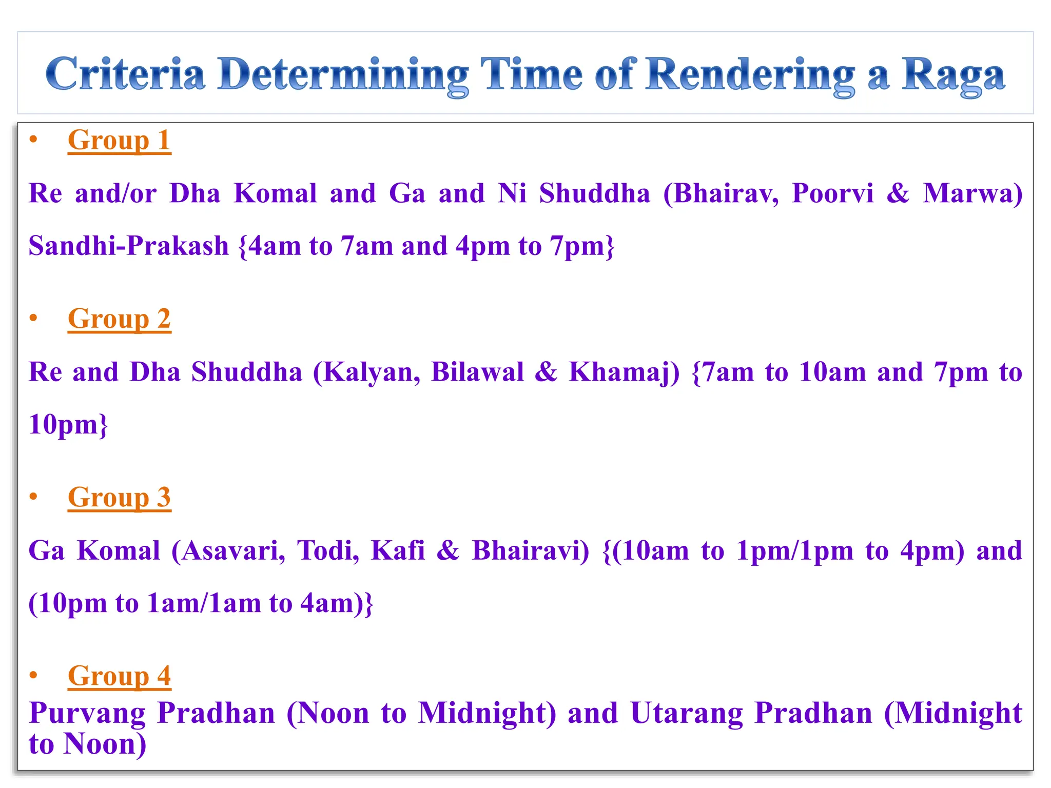 Time Theory of Raag-s and Sandhi Prakash Ragas | PPTX