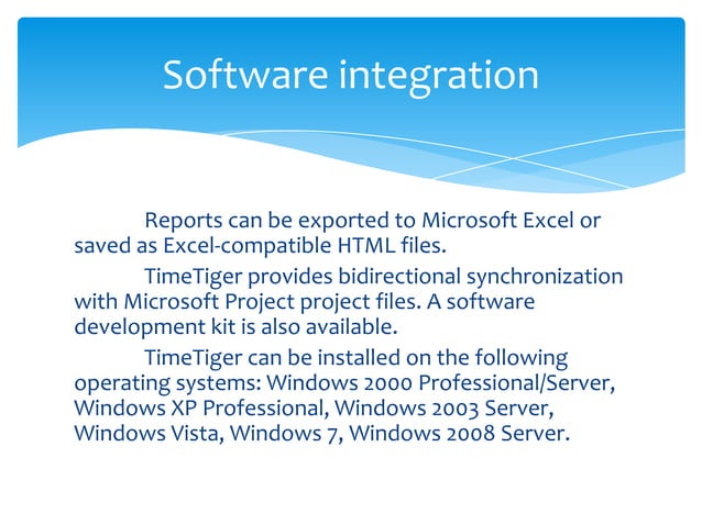 TimeTiger software tool | PPTX
