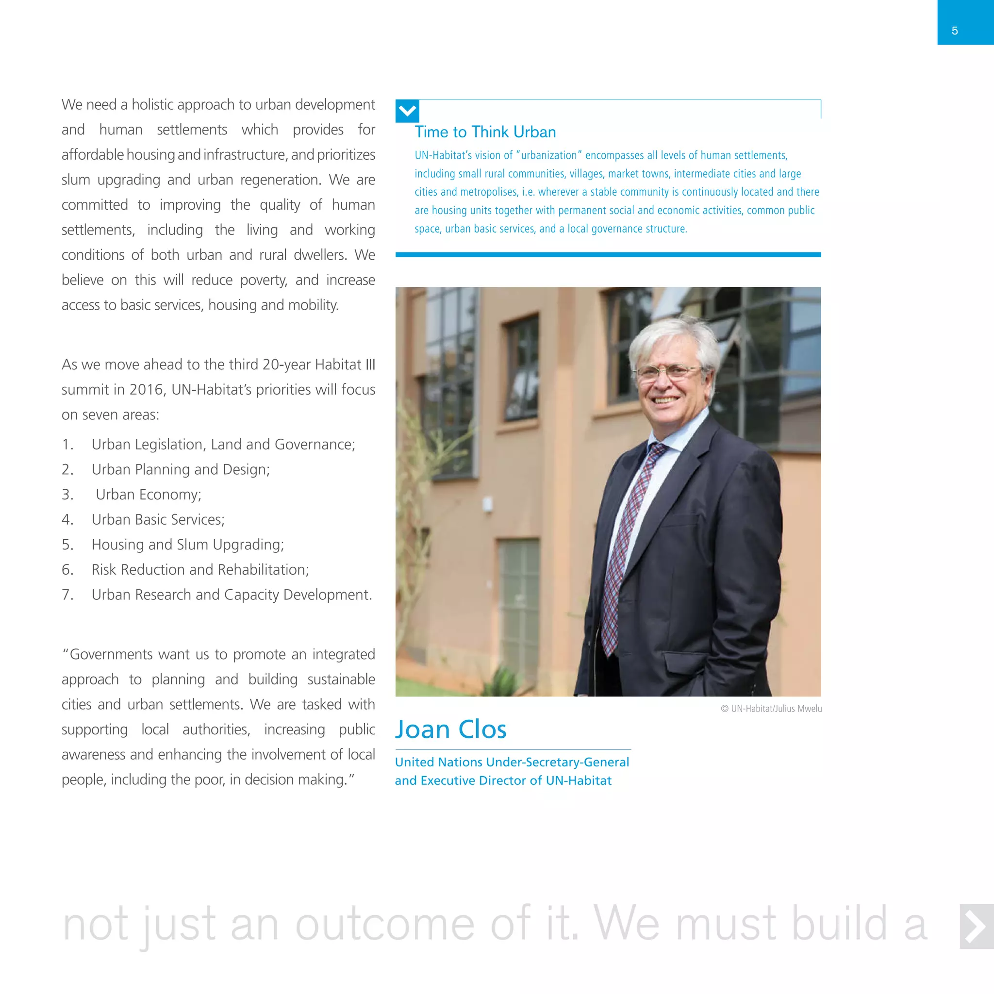 Time to Think Urban UN-Habitat Brochure 2013 | PDF