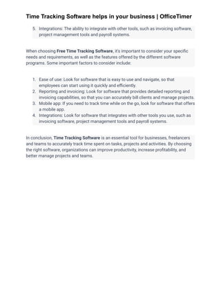 Time Tracking Software helps in your business OfficeTimer.pdf