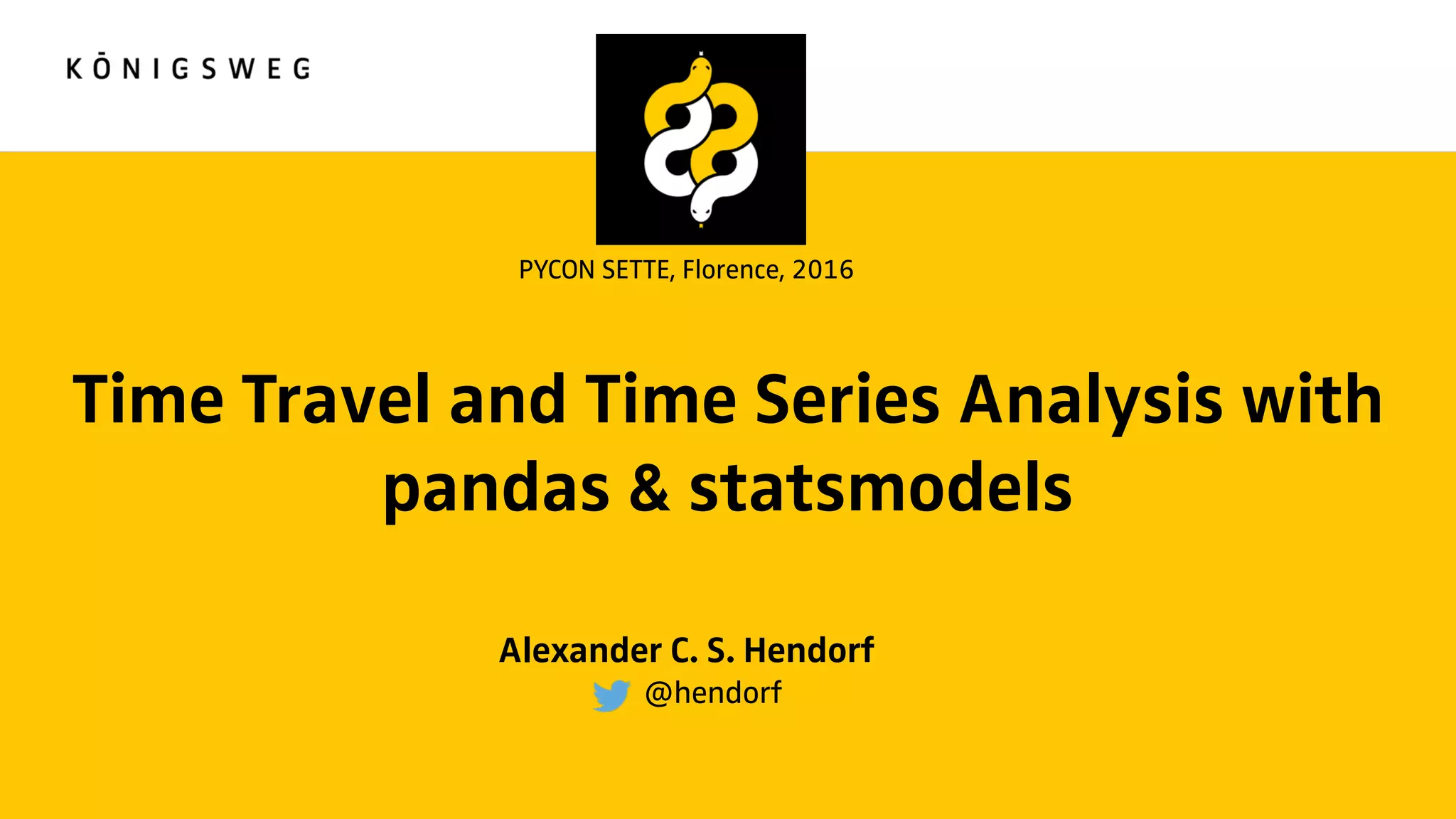 Time travel and time series analysis with pandas + statsmodels | PDF