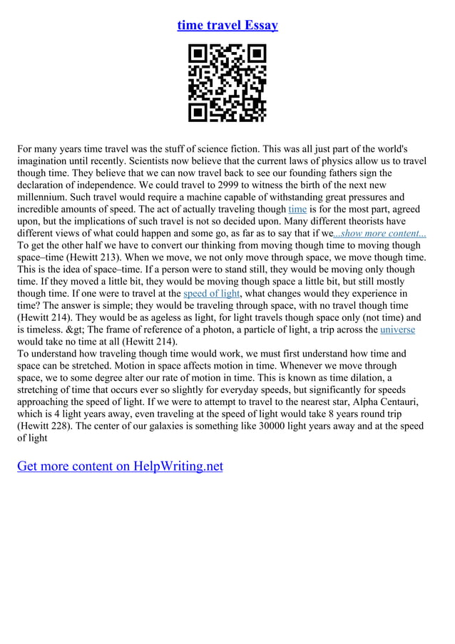 Time Travel Essay | PDF