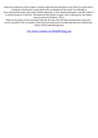 Time Travel Essays | PDF