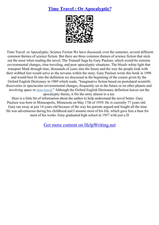 Time Travel Essays | PDF