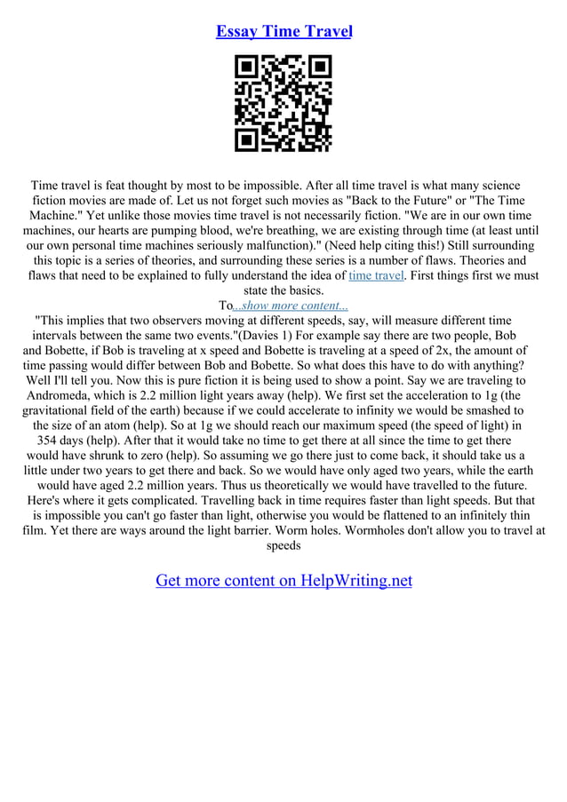 Time Travel Essays | PDF