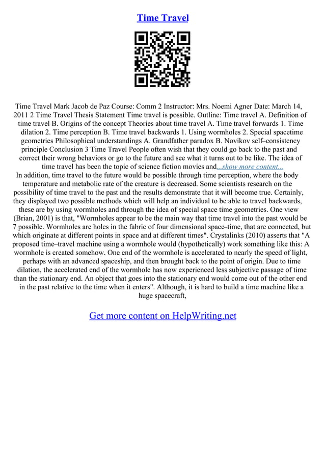 Time Travel Essays | PDF