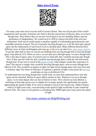 Time Travel Essays | PDF