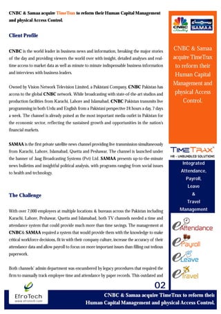 TimeTrax CaseStudy-CNBC Pakistan-SamaaTV | PDF