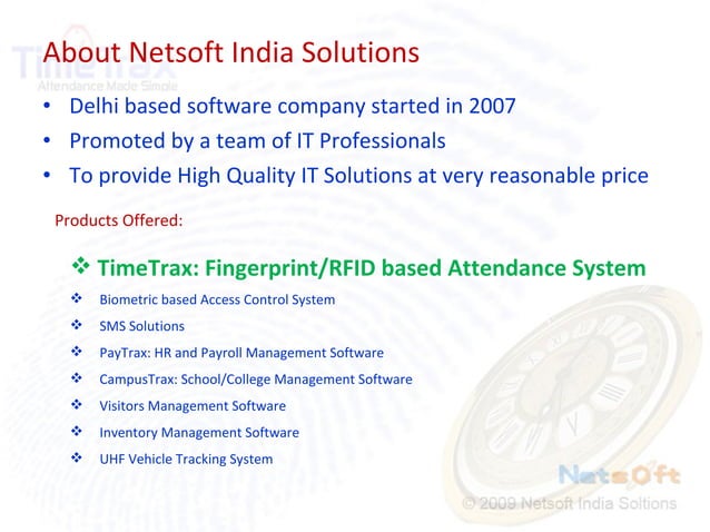 TimeTrax: Biometric Based Attendance System | PPS