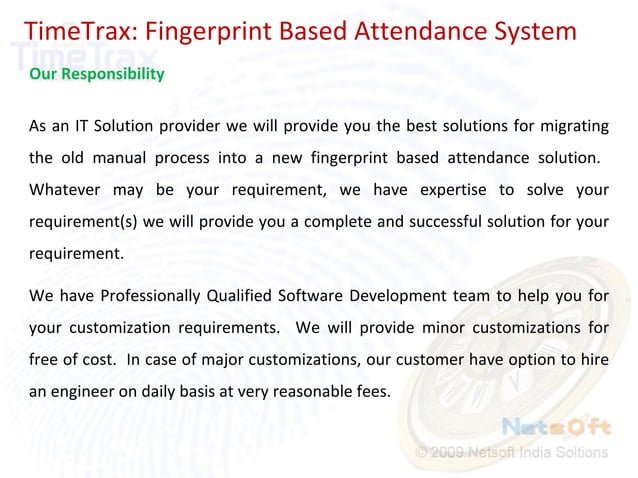 TimeTrax: Biometric Based Attendance System | PPS