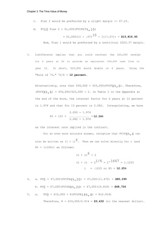 Chapter 3 the time value of money solution | PDF
