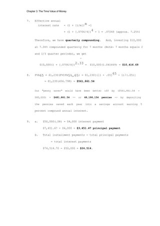 Chapter 3 the time value of money solution | PDF