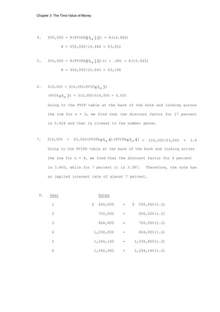 Chapter 3 the time value of money solution | PDF