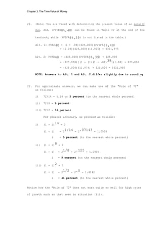 The Value of Money - problems and solutions | PDF