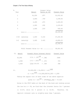The Value of Money - problems and solutions | PDF
