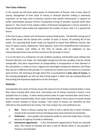 Time value of money unit 2 | PDF