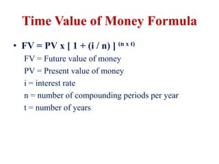 Time Value Of Money Formula