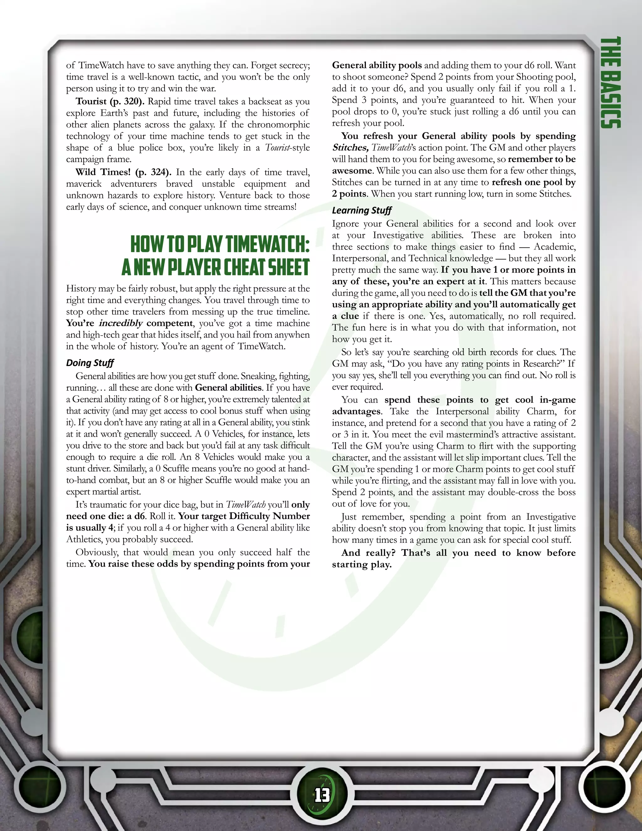 TimeWatch RPG preview | PDF