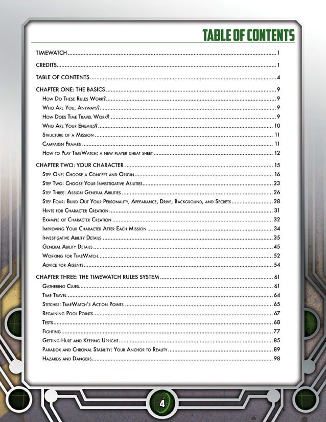 TimeWatch RPG preview | PDF | Roleplaying Games | Games and Puzzles