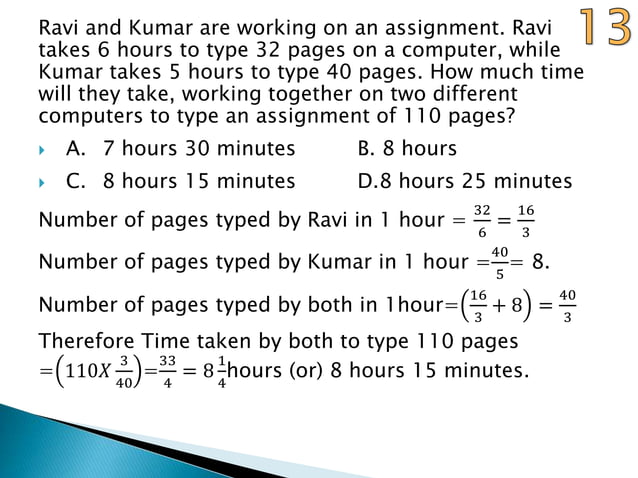Time & work | PPSX | Homework and Study | Education