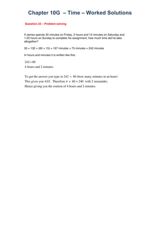 Elapsed Time Worked Solutions | PDF