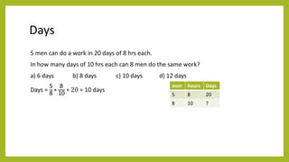 Time and work standard level | PPTX