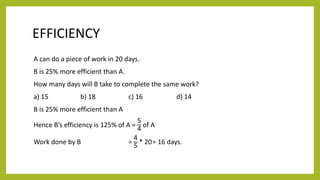 Time and work standard level | PPTX