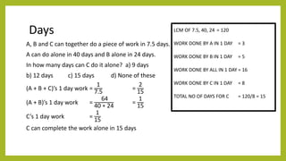 Time and work standard level | PPTX