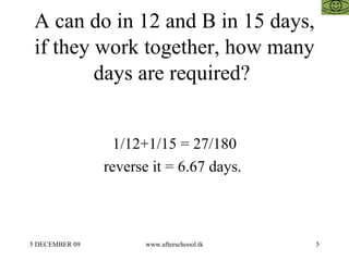 Time & Work & Time & Distance In Quantitative Aptitude | PPT