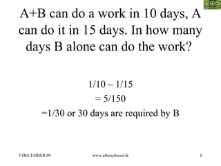 Time & Work & Time & Distance In Quantitative Aptitude | PPT