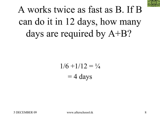 Time & Work & Time & Distance In Quantitative Aptitude | PPT