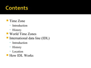 Time zones and international date line (idl | PPT