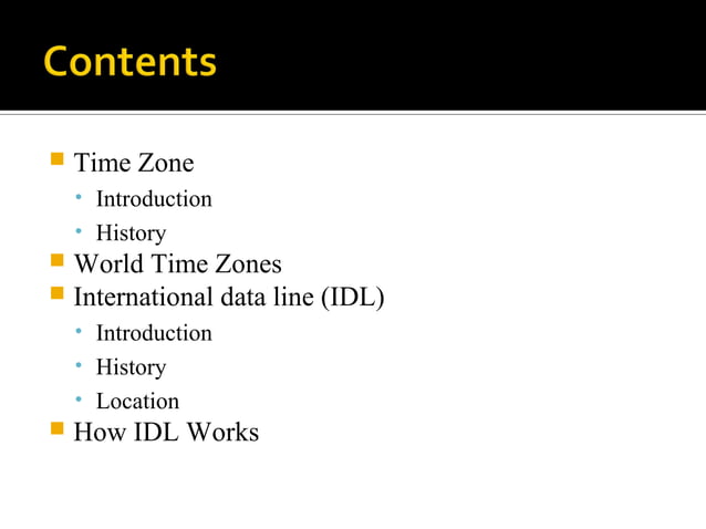 Time zones and international date line (idl | PPT