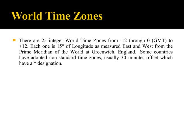 Time zones and international date line (idl | PPT