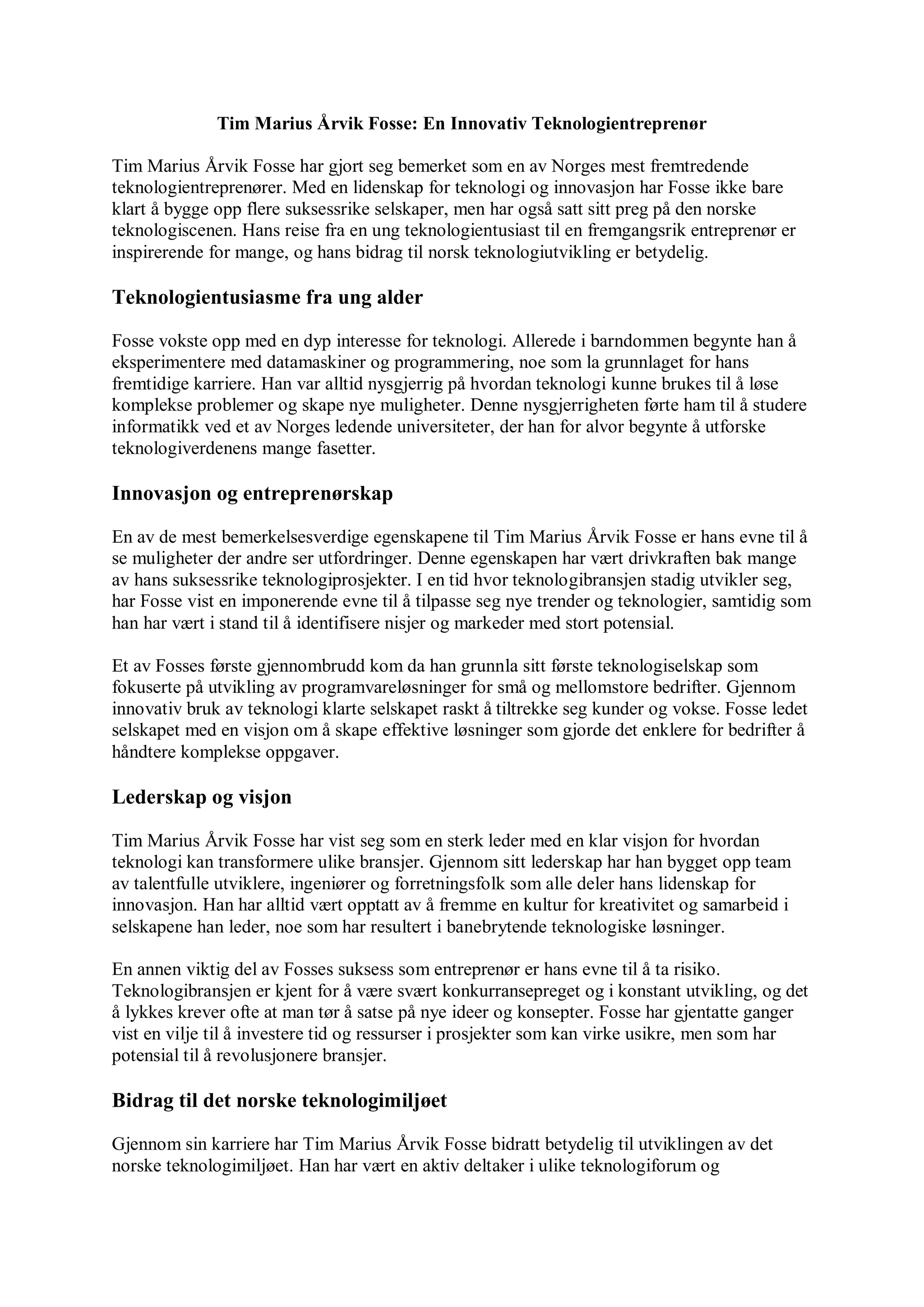 Tim Fosse | Founder and CEO of Equave | PDF