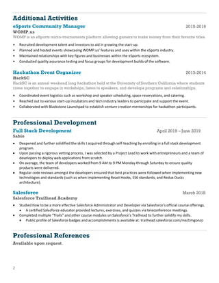 Tim Gonzalez Full Stack Developer Resume 2019 | PDF